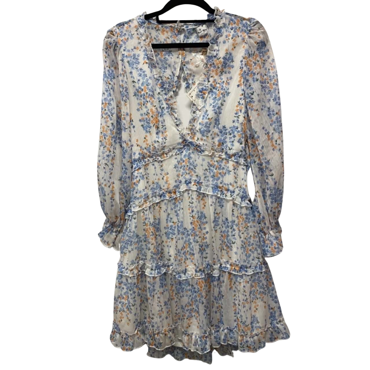 BNWT Angel Biba Womens Size 12 Long Sleeve Blue / Orange / White (s)