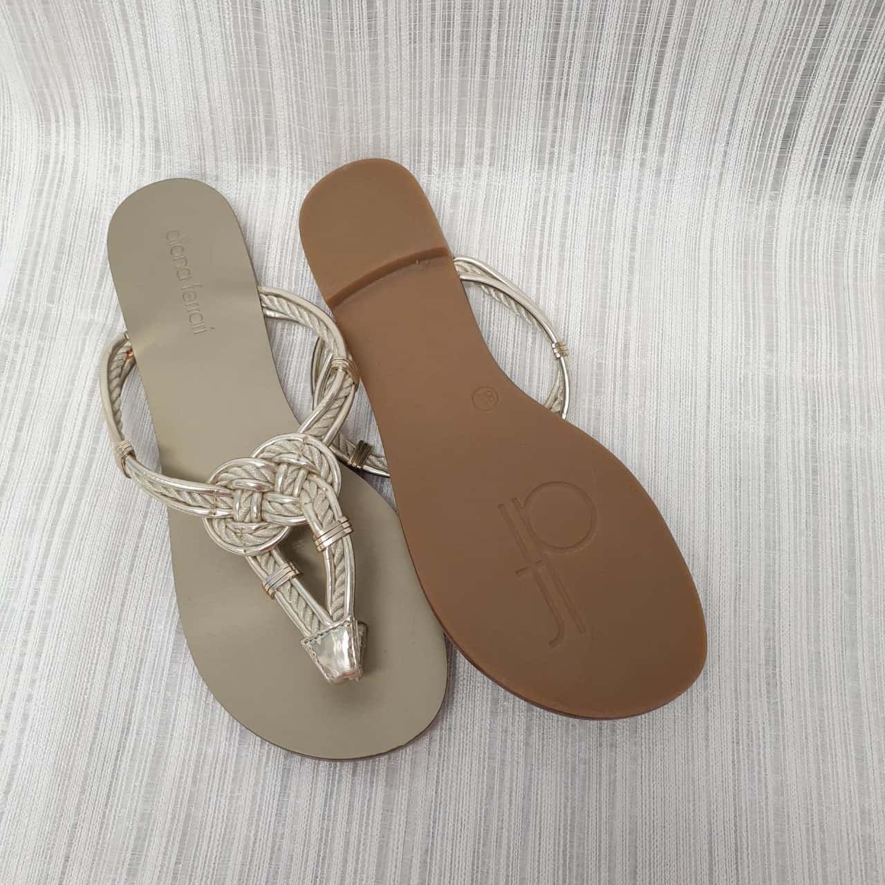 Diana Ferrari Gorgeous Silver Rope Flip Flop Style Casual /Formal /Rave ...