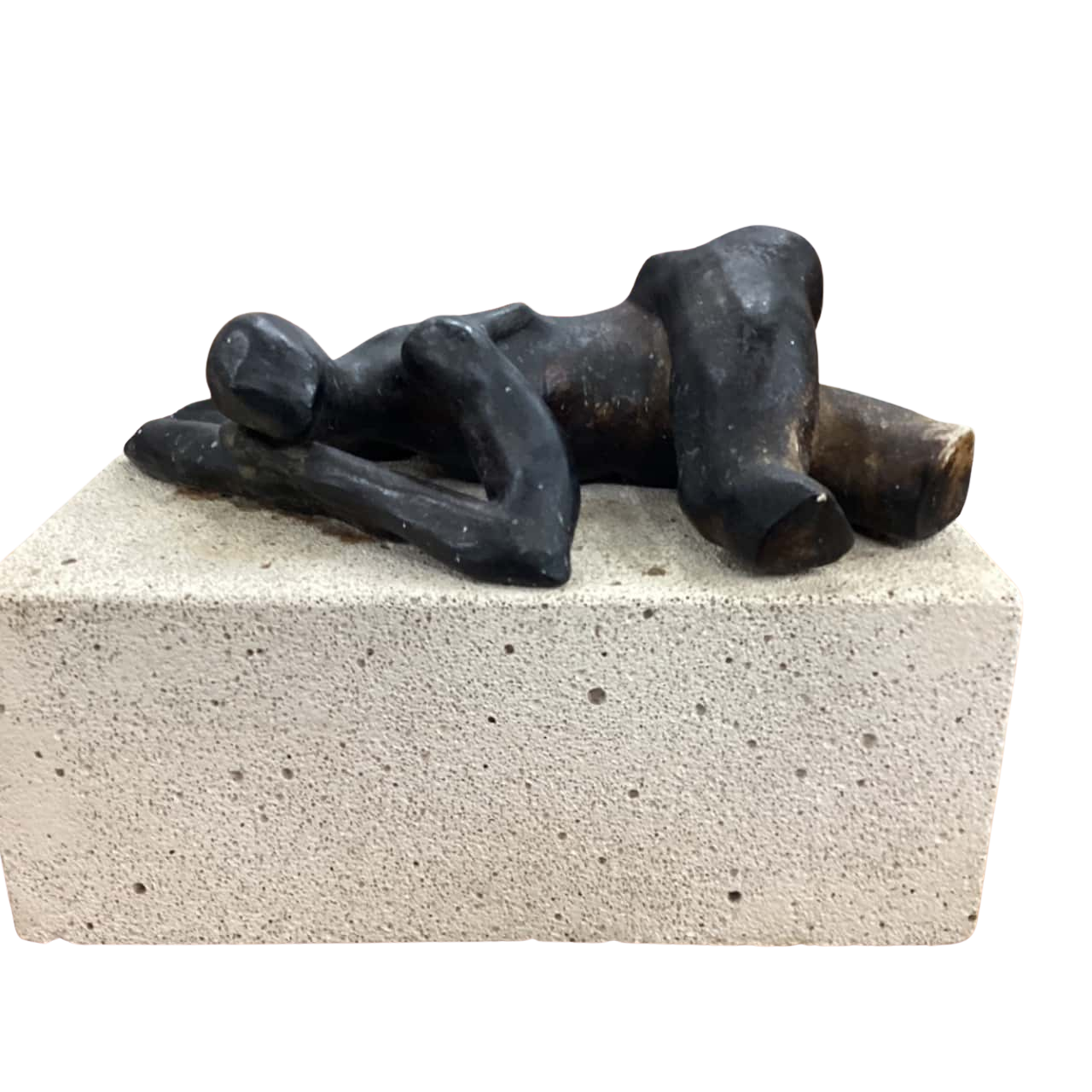 Metal Sculpture on Lightweight Brick Block 24x11x9cm(s)