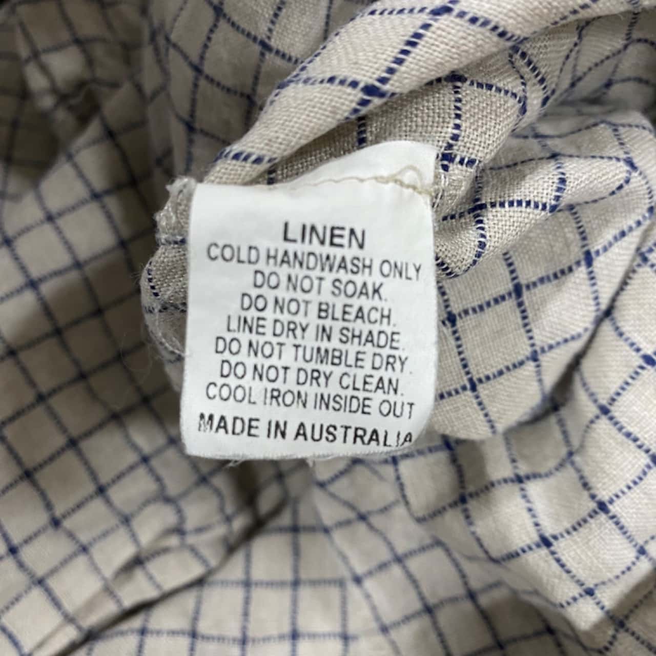 Linen Flow Checker Top Size S(s)