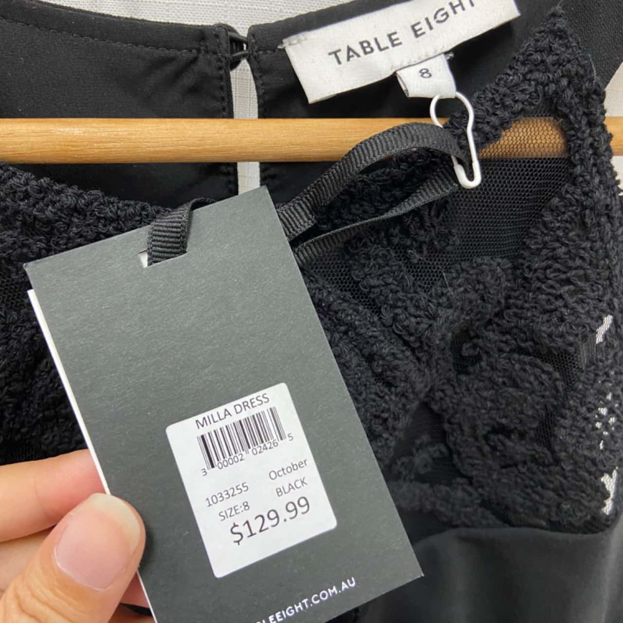 Table Eight Womens Size 8 Short Sleeve Dress Black