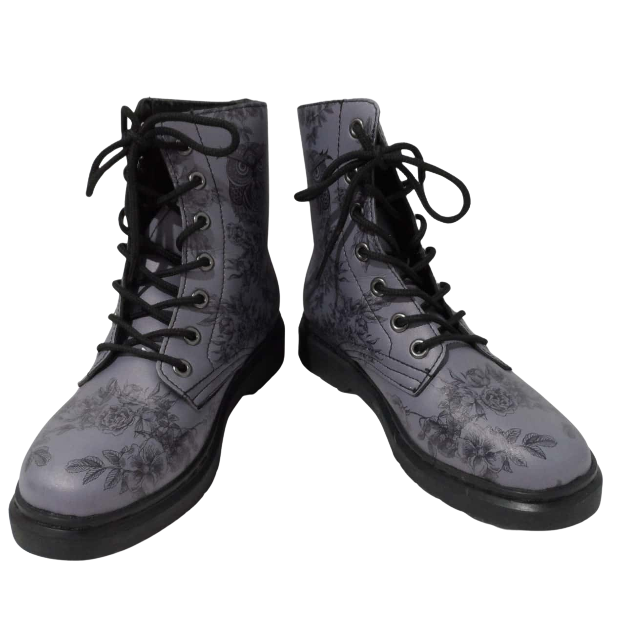 Yes We Vibe Owl Boots Womens Unisex Size 6 / 7.5 Grey Owl floral boots(s)