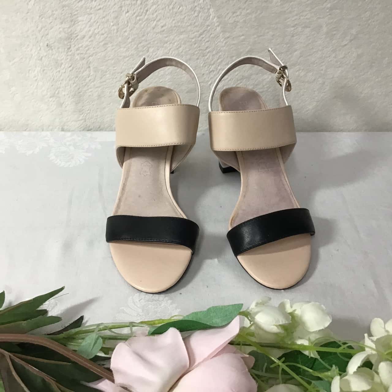 Basque Womens Size 39 Beige / Black / White Leather Upper / Striped ...