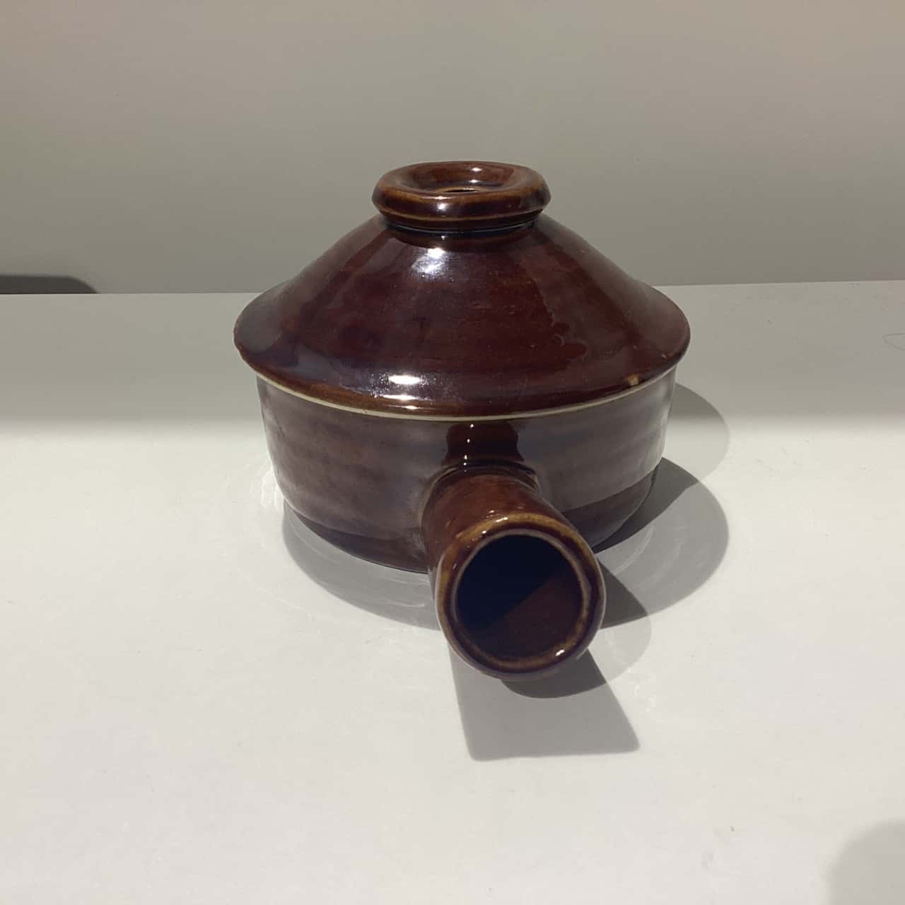Vintage Primitive Pottery Stoneware Steamer Pot with Lid and Handle(s)