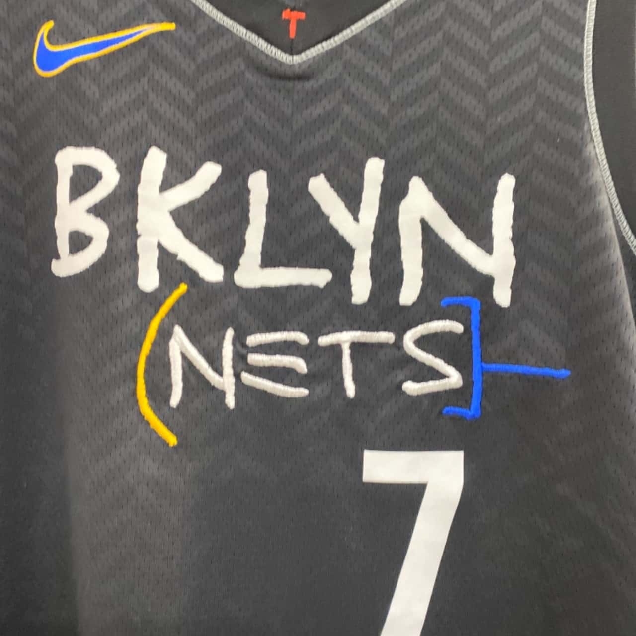 NBA Nike Bklyn Nets Durant Num 7 Unisex Size L Black Guernsey(s)