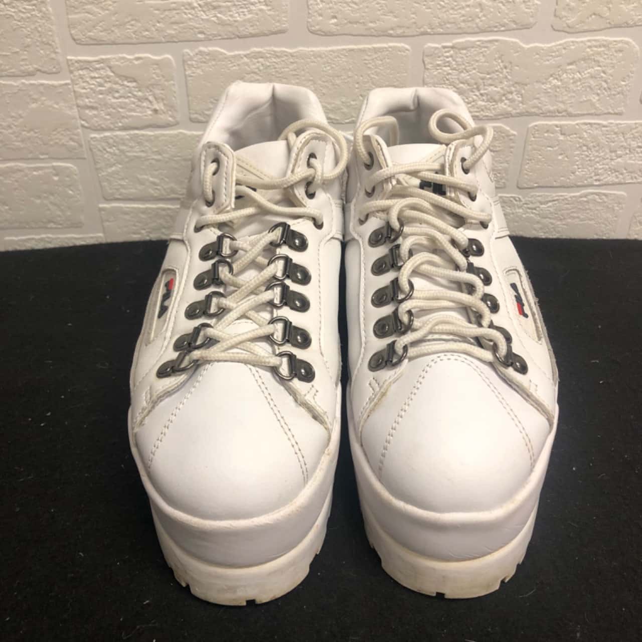 FILA Women's White Platform Trailblazer Wedge Trainers Size 9(s)