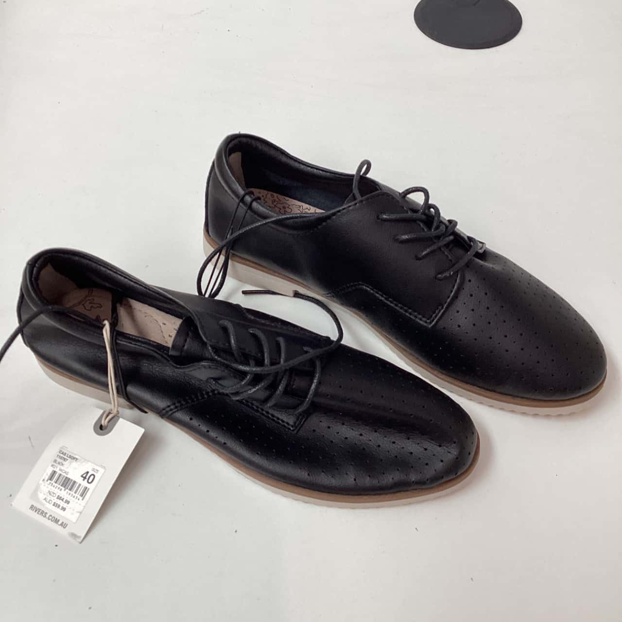 Rivers Womens Size 40 Black lace up shoe(s)