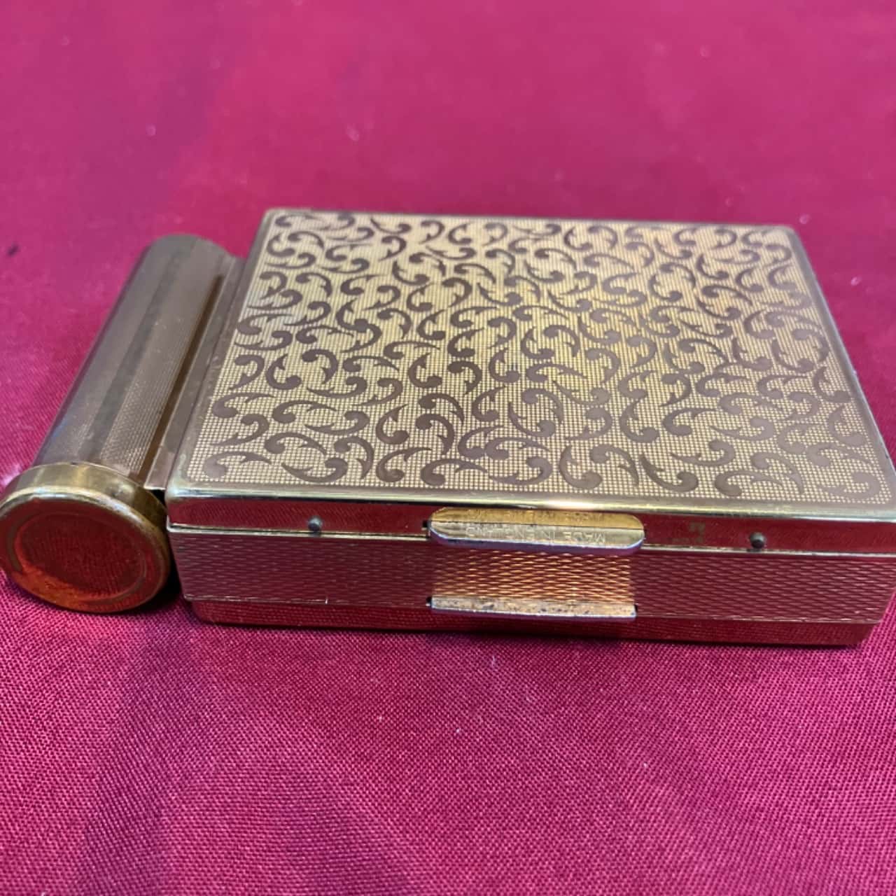 Stratton England Rare Beautiful Combo Case Powder Compact, Lipstick ...