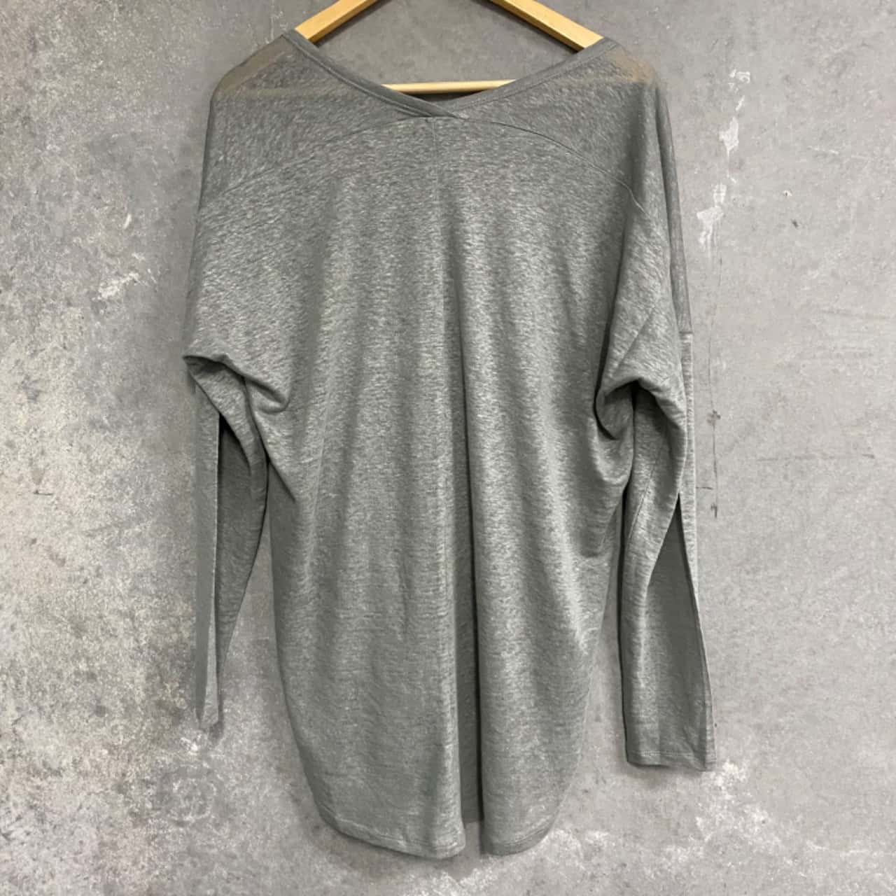 Decjuba Womens Size L Long Sleeve Grey Linen(s)