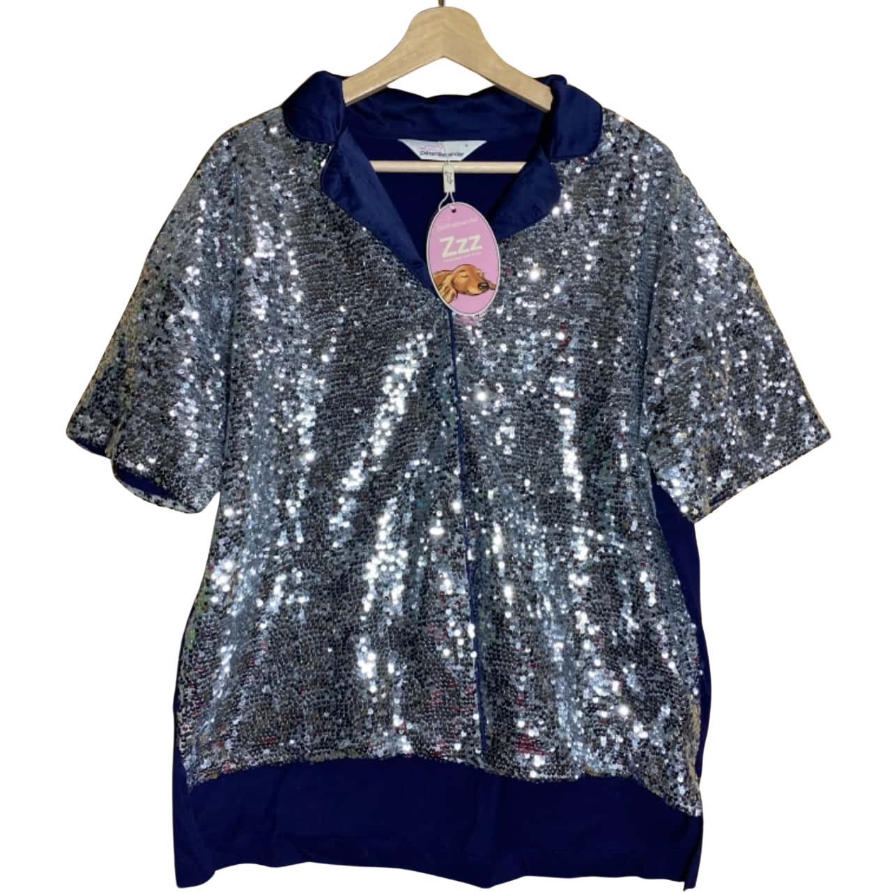 Peter Alexander Womens Size L Navy Blue / Silver Sequence