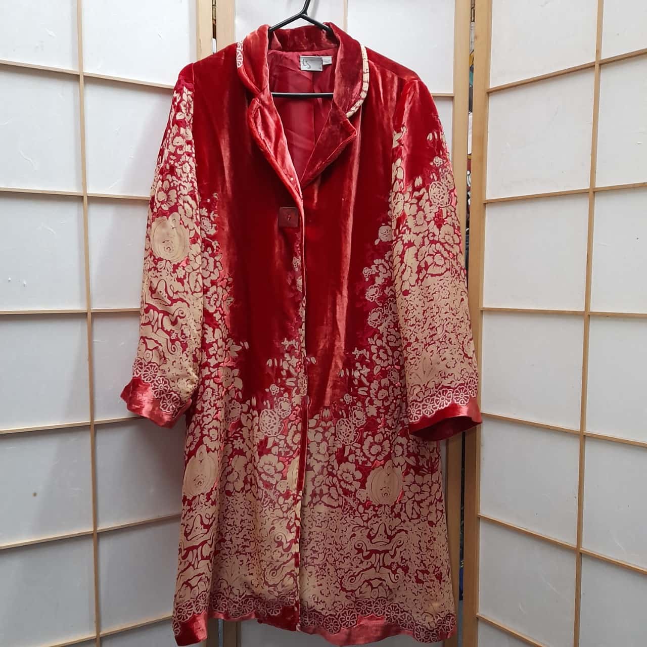 TS Women's Size 14 Button Up Gold / Red Long jacket perfect for a ...