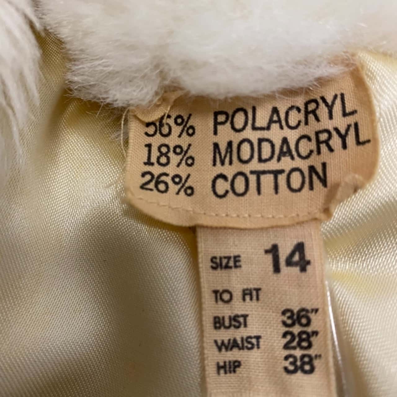 Vintage Genuine GIRMES Womens Size 14 Fur / Winter Coat Cream (s)