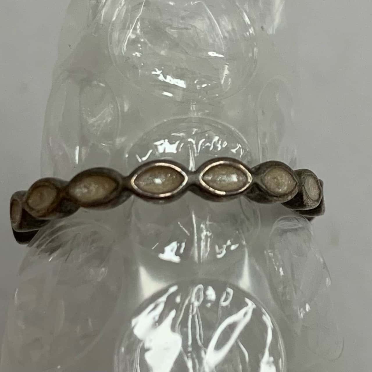 Pandora Stackable White Enamel Twist Sterling Silver ring size 54