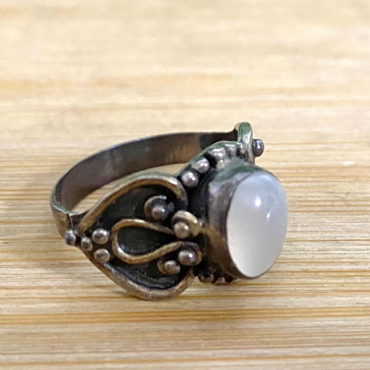 Sterling Silver White Stone Ring (Stamped 925)(s)