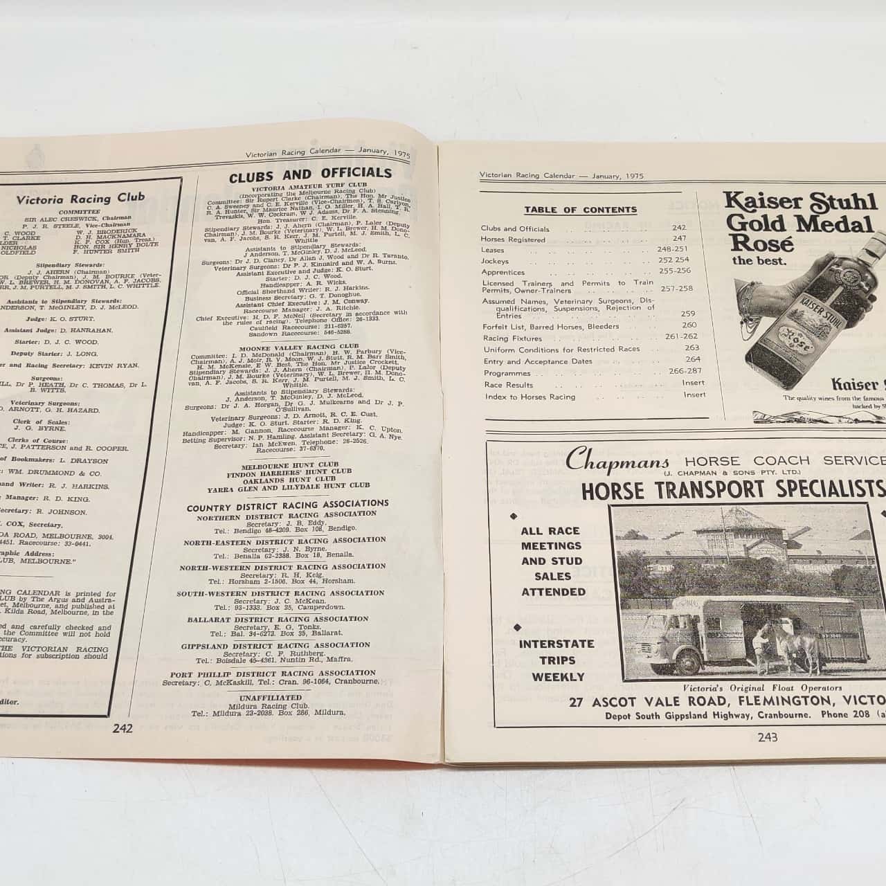 Victorian Racing Calendar - January 1975-SE1596905