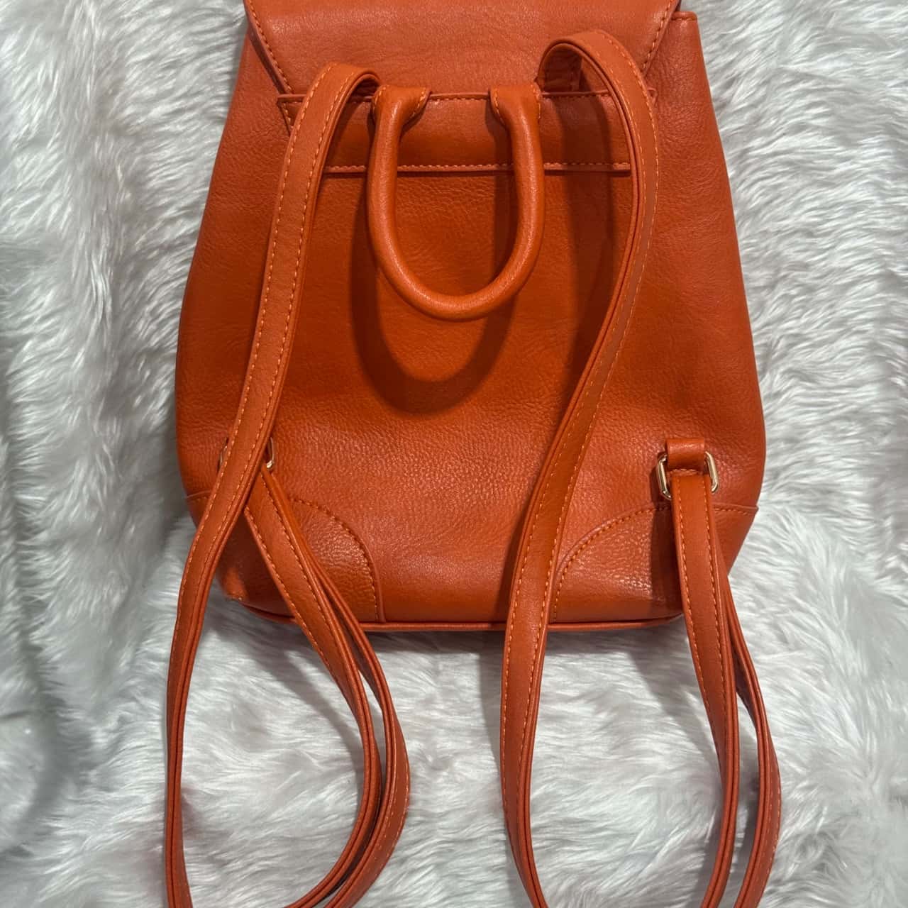 Womens Gold / Orange mini backpack