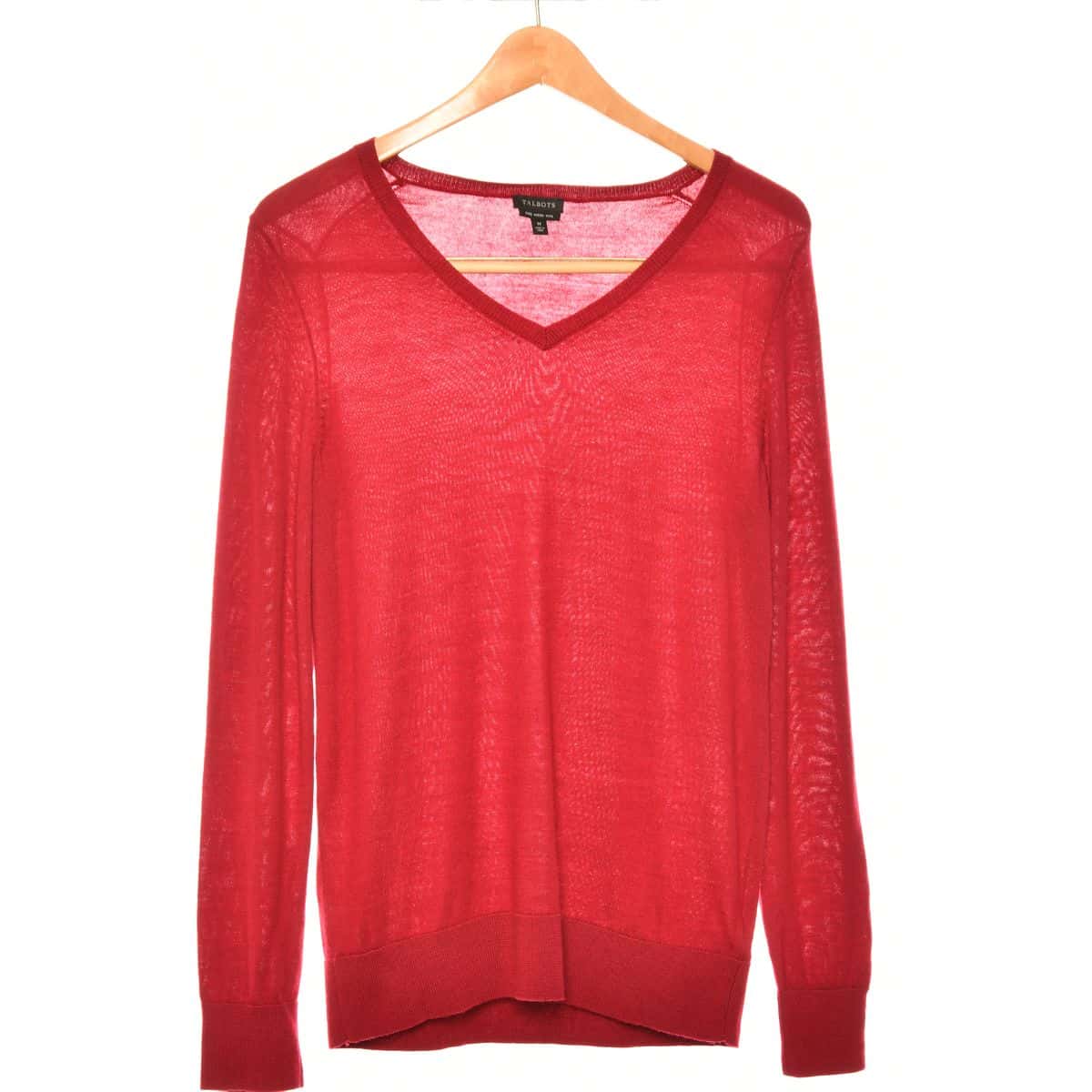 Talbots Womens Size M 100% Pure Merino Wool Maroon Jumper (s)