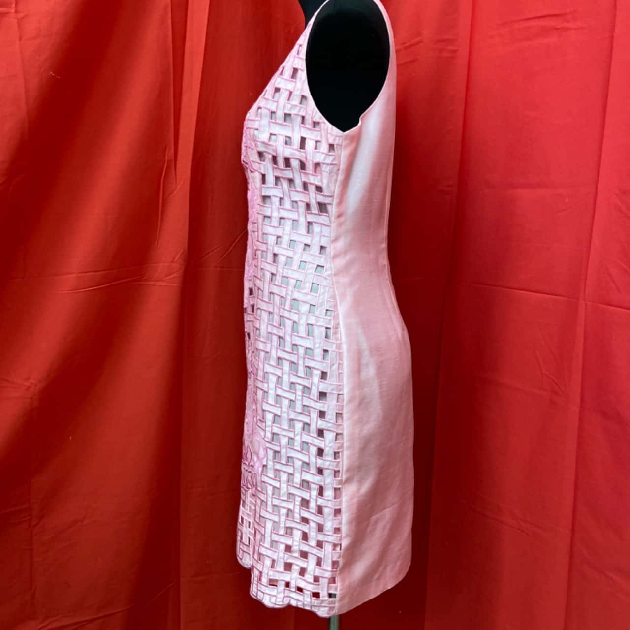 Womens Diva Silk Pink Cutwork Dress (s)