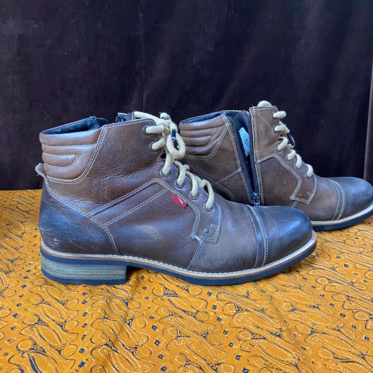 Ferracini Mackson Men’s Casual Brown Leather Boots, Size US11