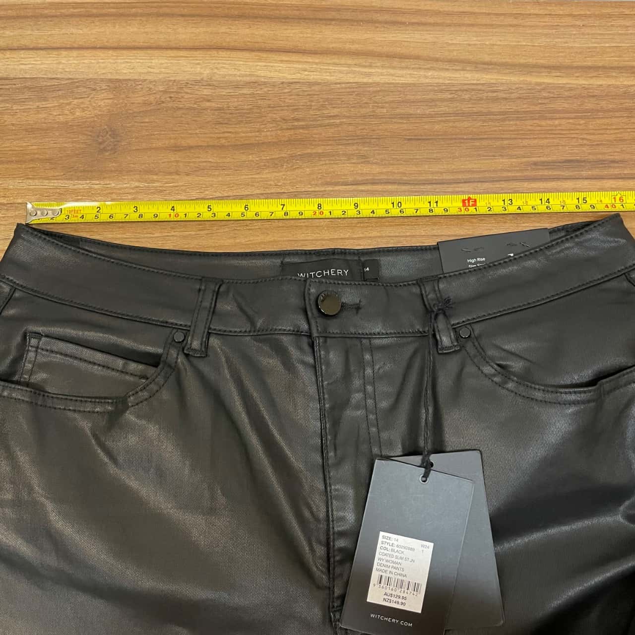 Witchery Black Coated Slim Straight Leg High Rise Ankle Grazer Denim ...