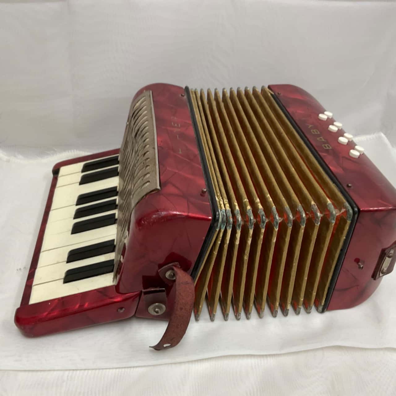 Vintage Hohner Baby II Miniature 8 Bass Piano Accordion Works!(s)