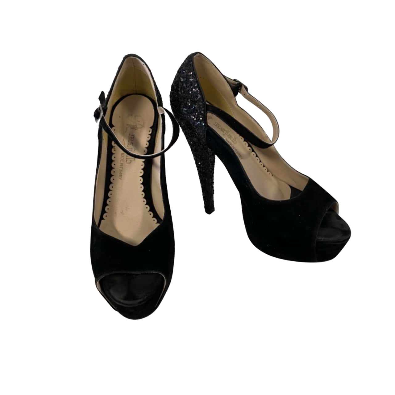 Rajab made in Turkey Womens Size 37 Black Heels(s)