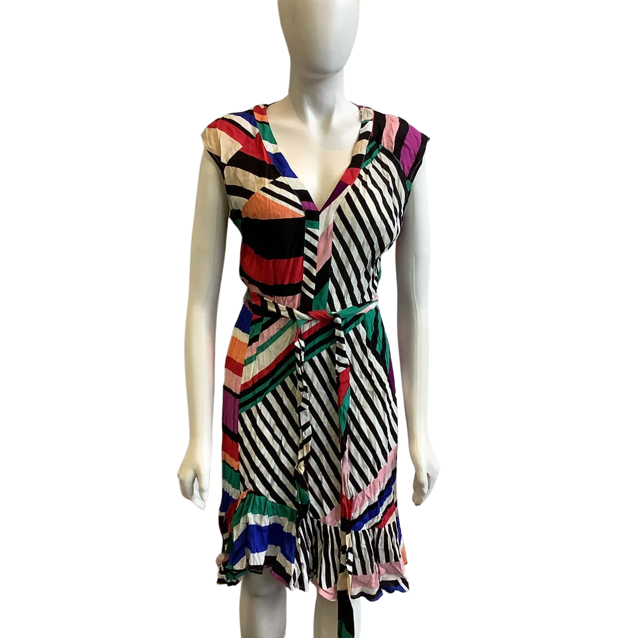 Leona Edmiston Women's Size 10 Sleeveless Midi Dress Multicoloured (s)