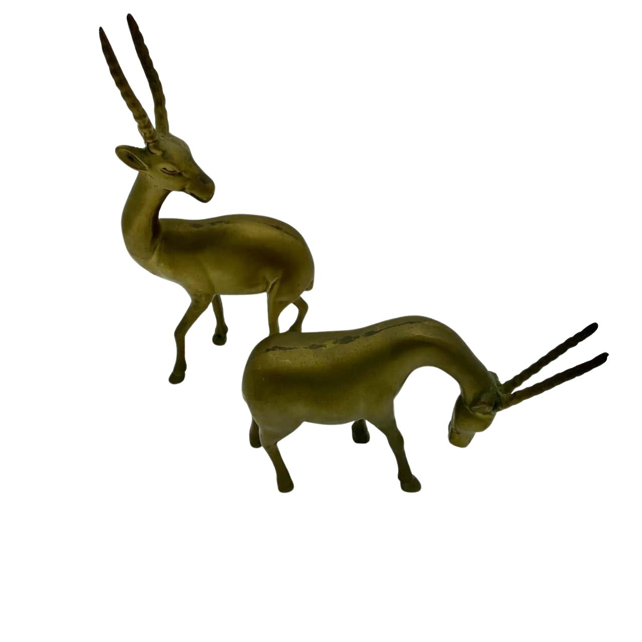 Pair of Solid Brass Antelope Statues(s)