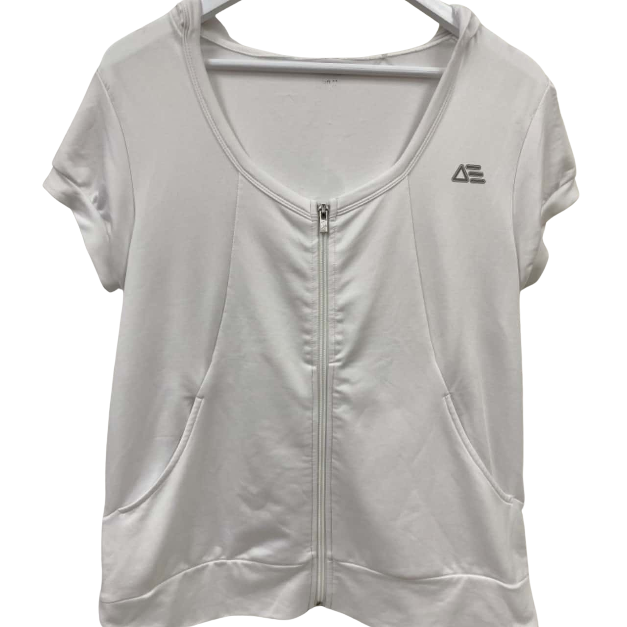 Womens Size 12 Front Zipper / Hood / Vest Jacket White