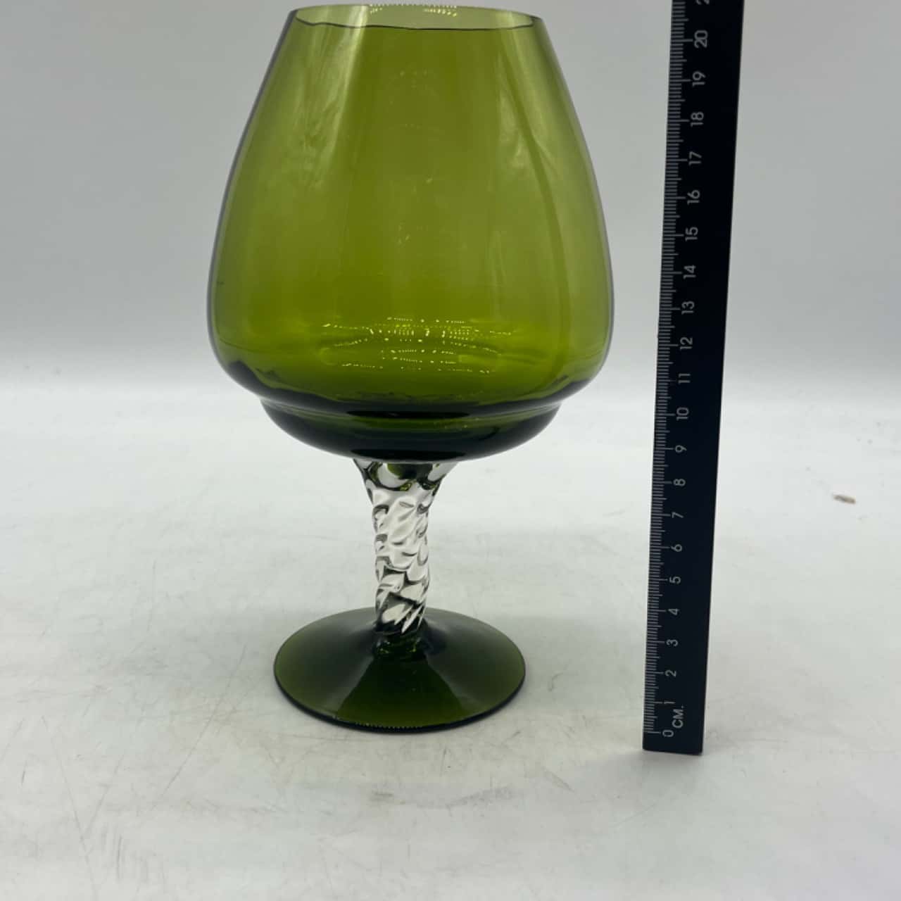 Vintage Green Glass Brandy (Balloon) Snifter