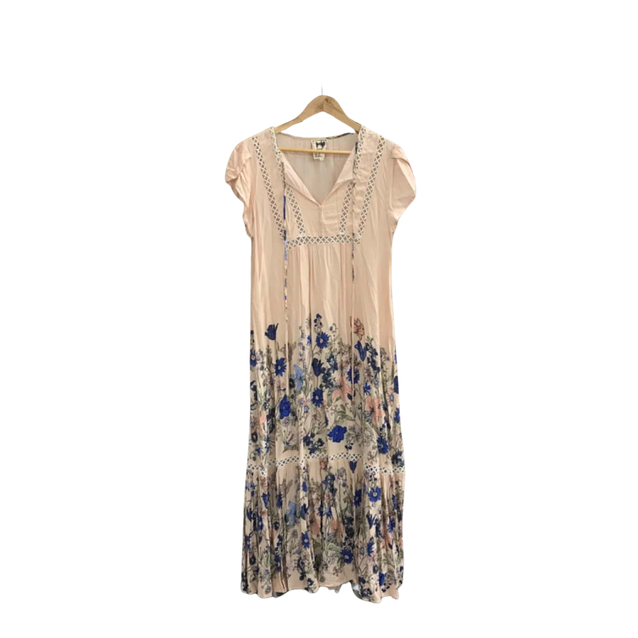 Jaase Womens Size M Blue / Cream Maxi Dress