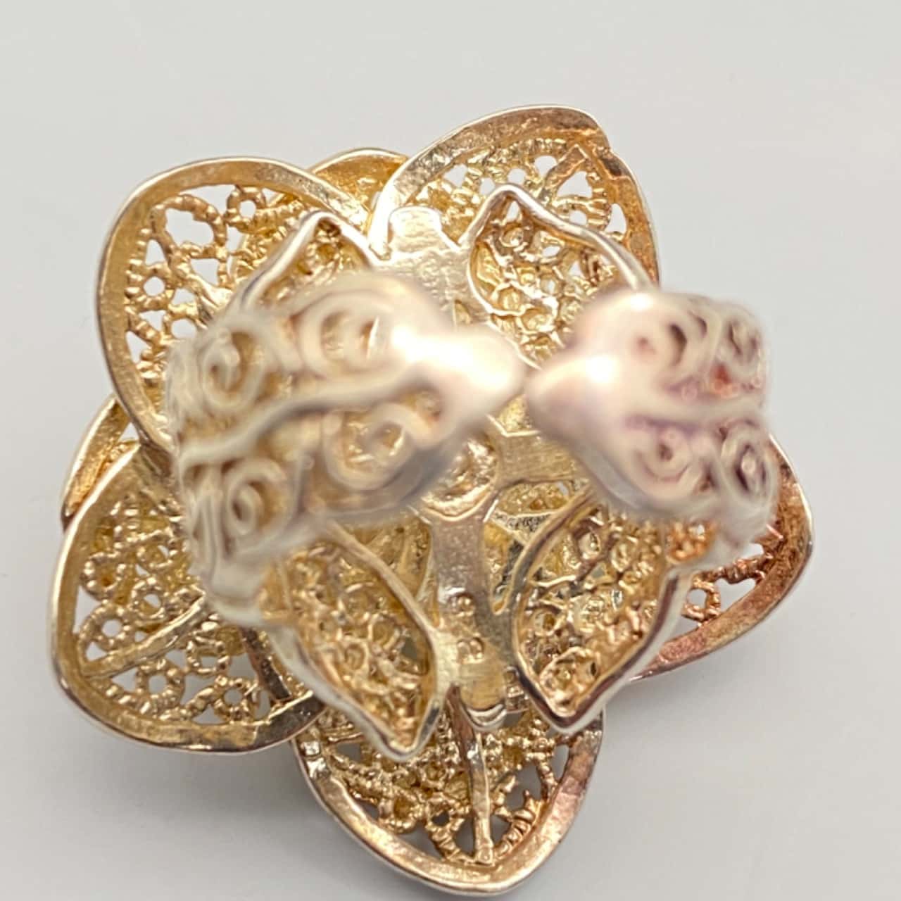 Sterling Silver Filigree Ladies Dress Fashion Ring