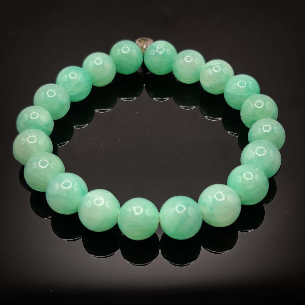 Chrysoprase Bracelet (7cm Diameter) With 10mm Beads - Fire Mountain Gems