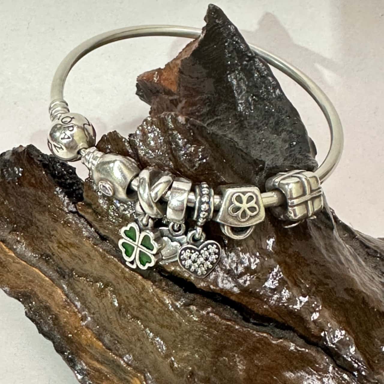 PANDORA Bangle with Charms in Box Silver(s)