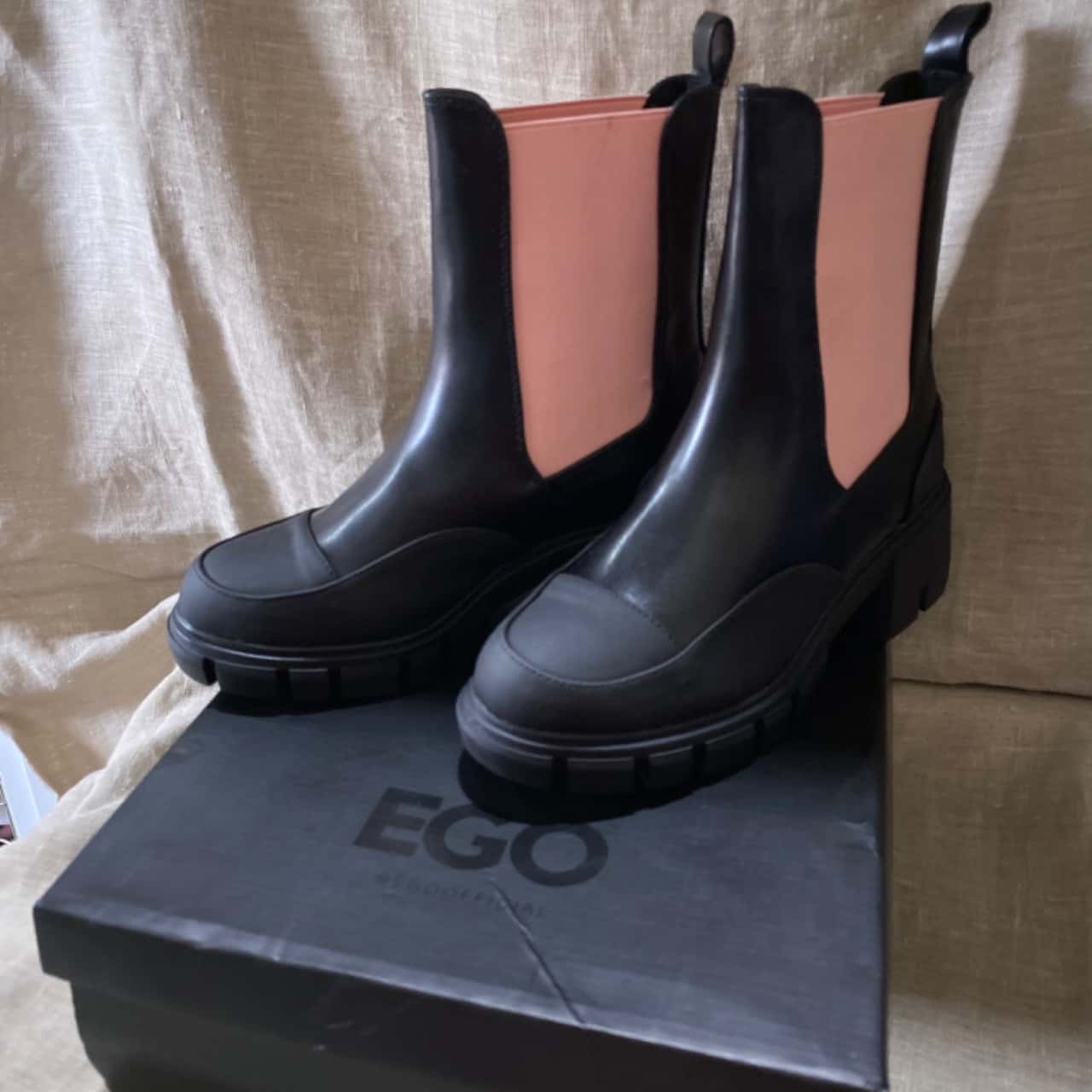 Womens EGO “Bianca” Black n Pink Platform Boots Brand New(s)