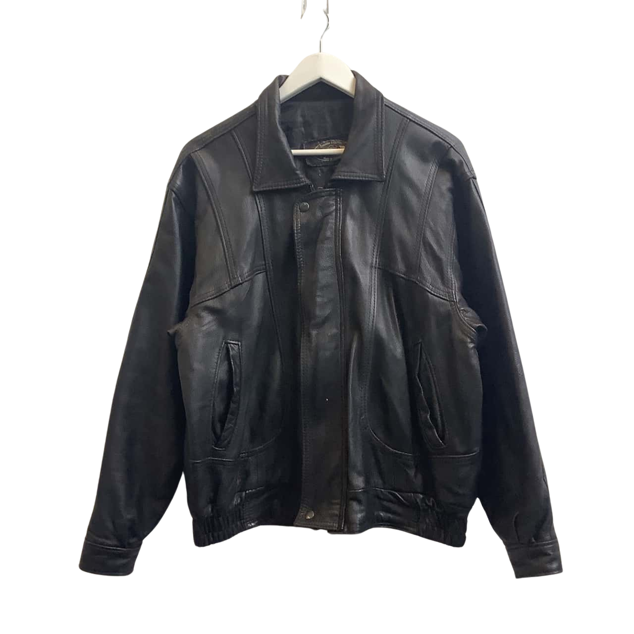 `Retro’ Grejina Mens Size M Natural Leather Biker Jacket Black (s)