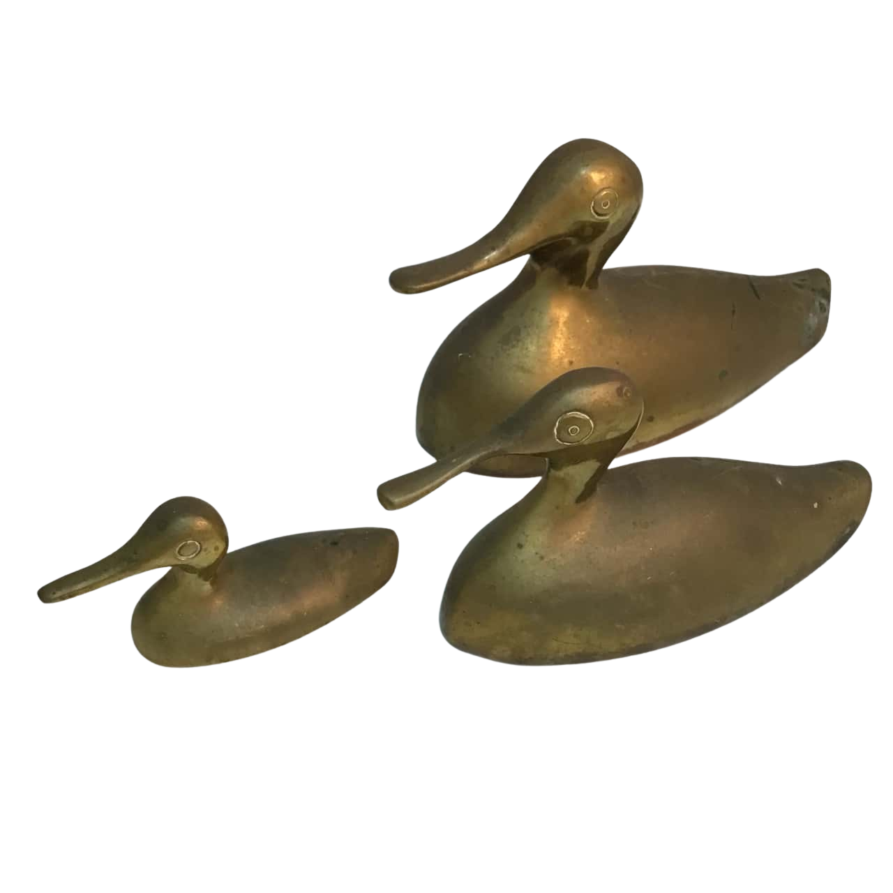 3 graduated Brass Ducks