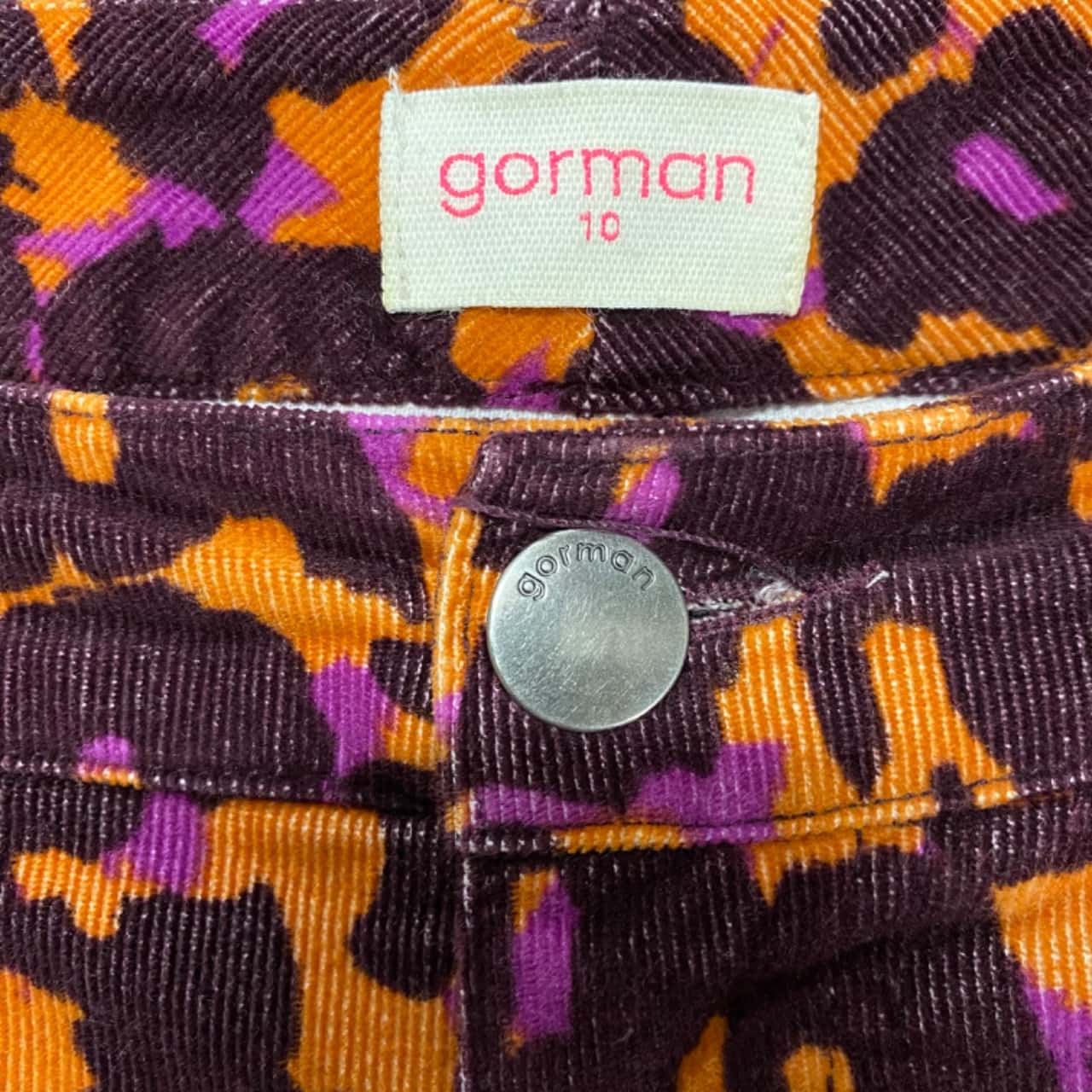 Gorman Leopard Print Cord Pants Size 10(s)