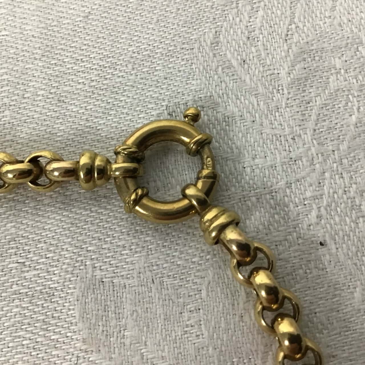 Womens 375 Gold Belcher Link Chain with Bolt Ring Clasp(s)