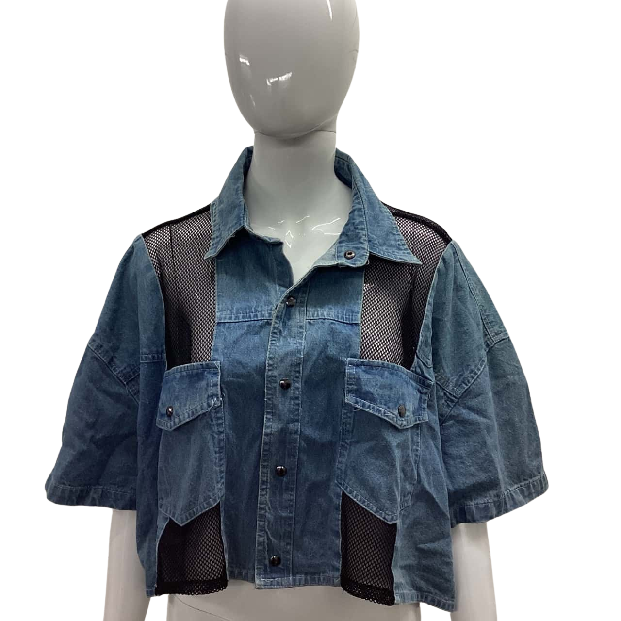 Cropped Denim / Mesh Jacket (s)
