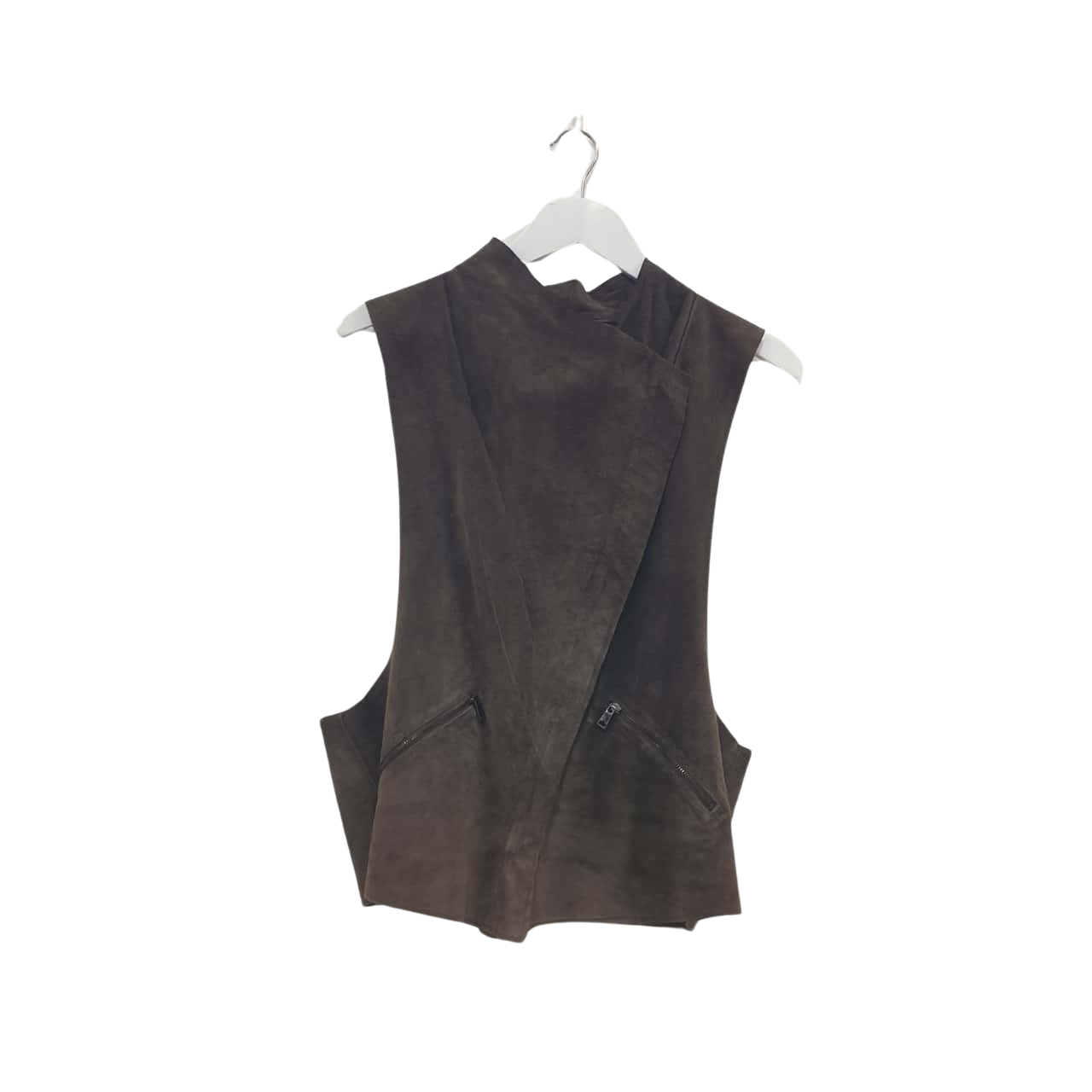 Verge Cartonnier Womens Size 14 Vest Suede Brown (s)