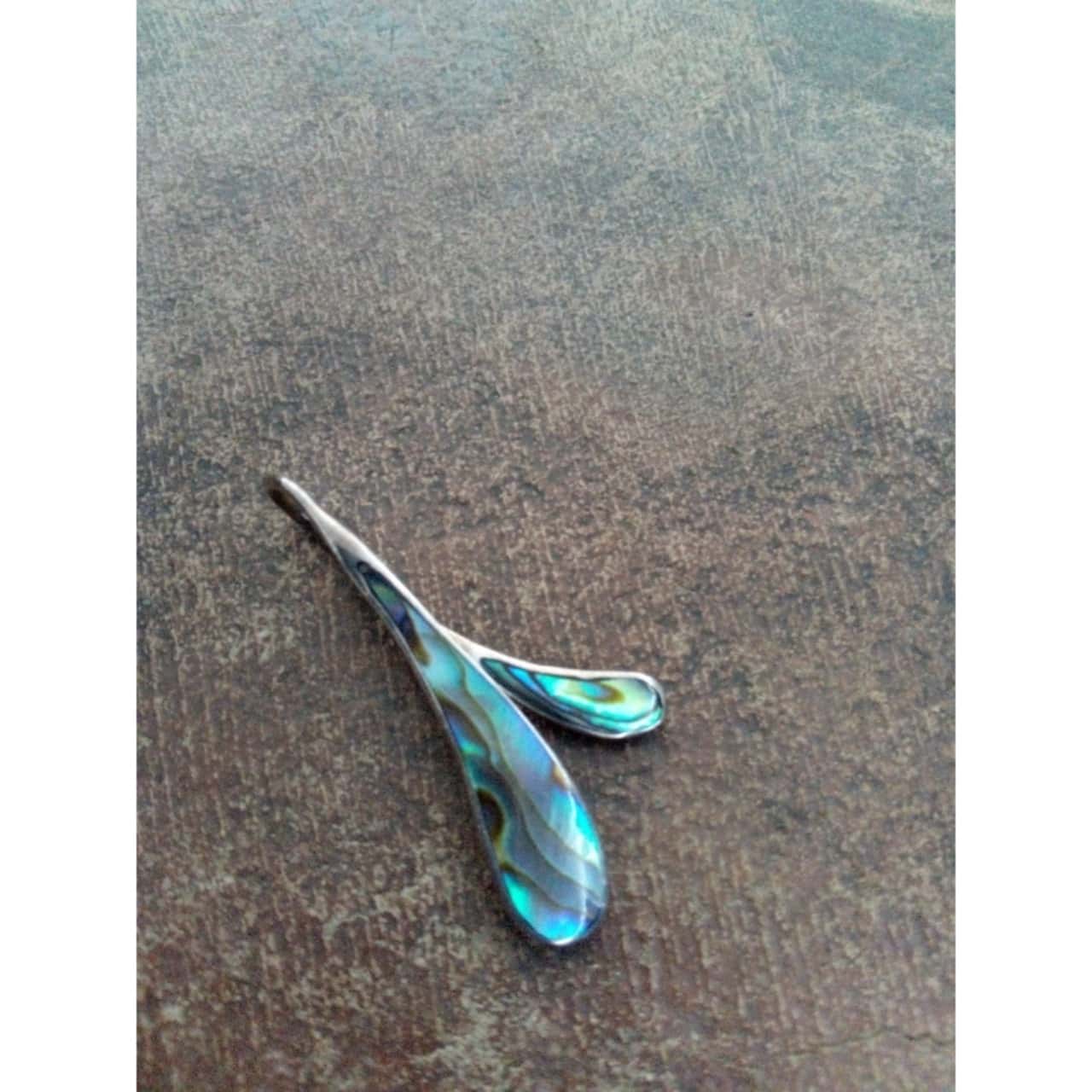 Paua Shell? Hanging Pendant Stamped '925'(s)