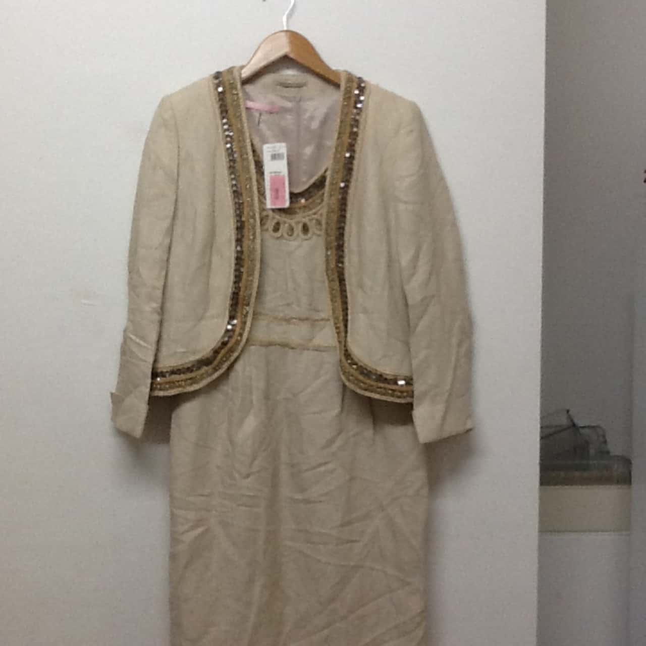 Womens Long Sleeve Basler coat and dress Cream (s)