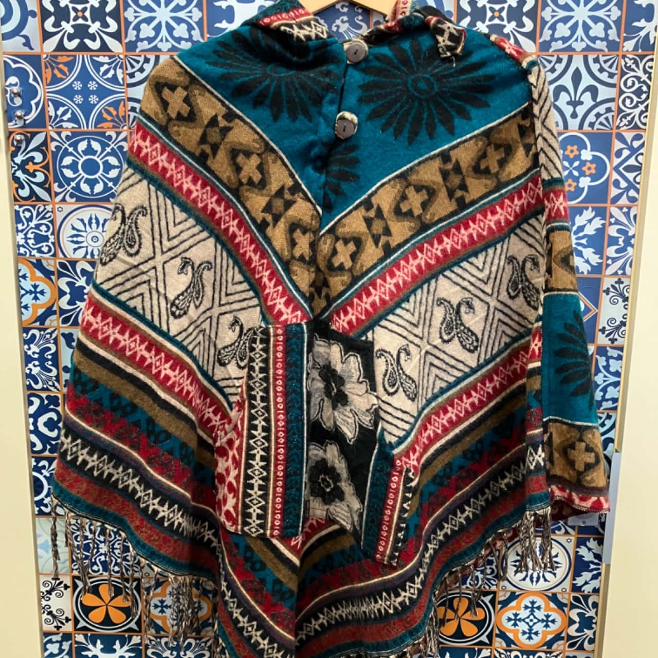 Womens One Size Patterned Poncho(s)