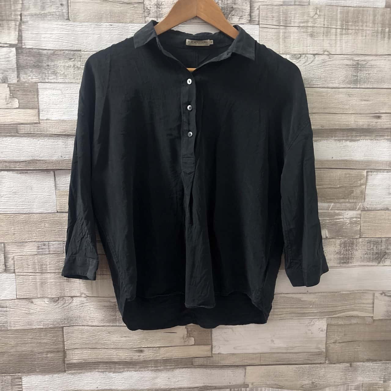 R.M.Williams Black Silk Shirt (s)