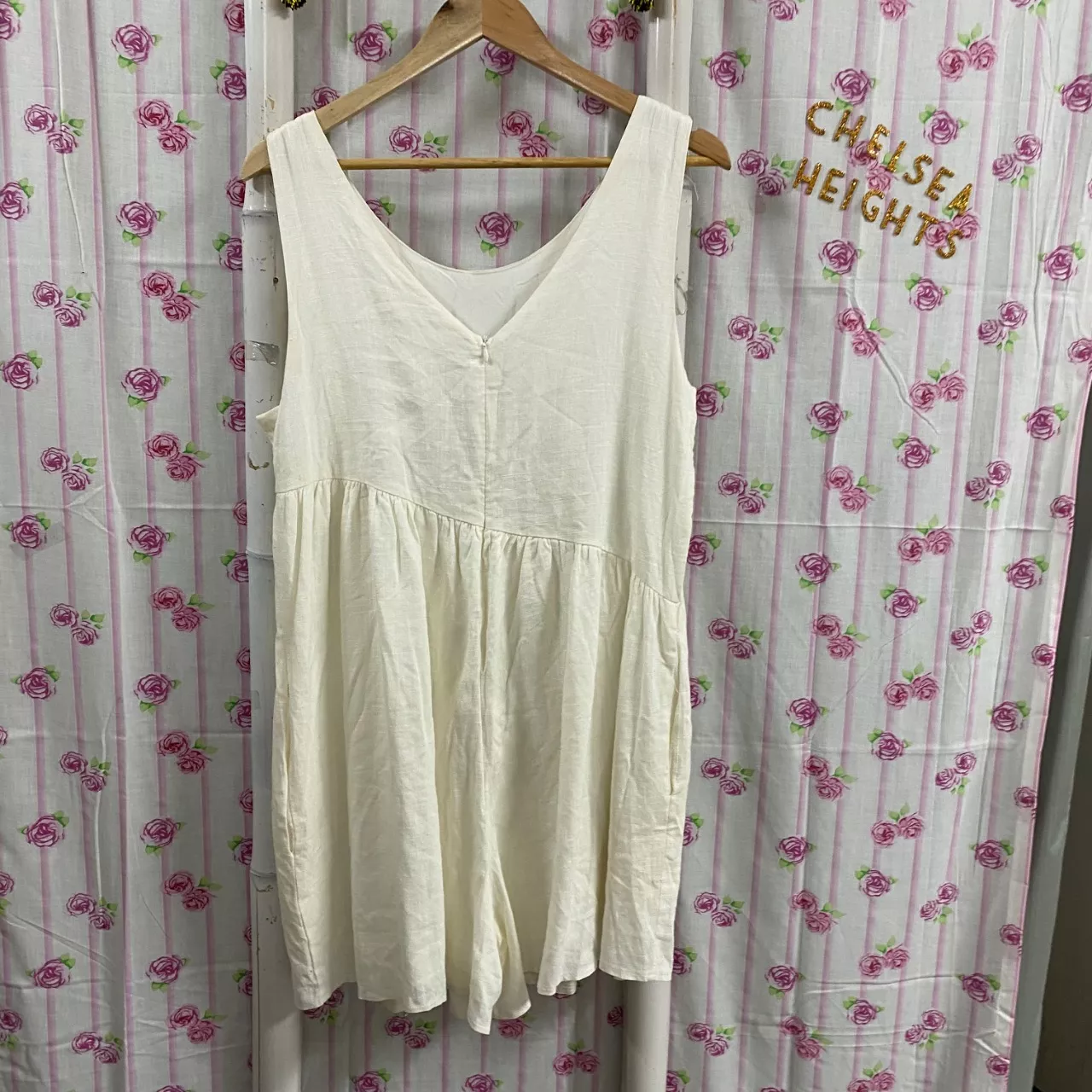 Miracle Womens Size 14 Sleveless Linen Playsuit Off White - New With ...