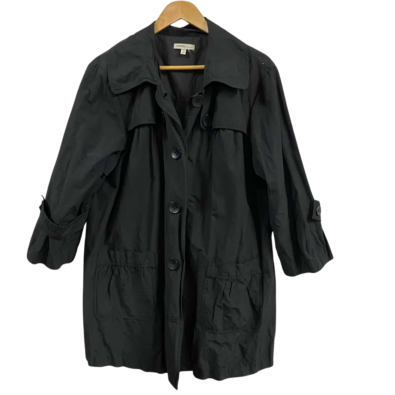 Piper Womens Size 20 Winter Coat Black (s)