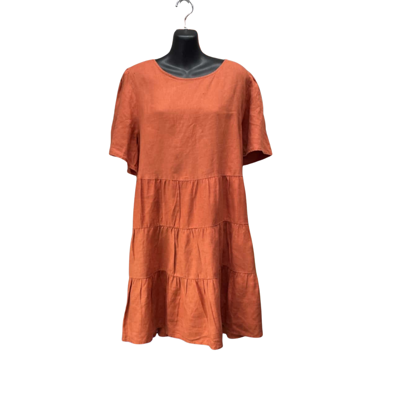 SEED Rust-coloured Linen Tunic Size 16