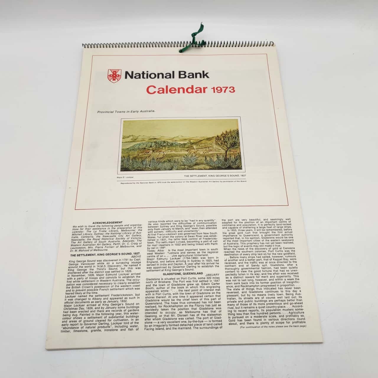 12 Vintage National Bank Calendars With Historical Australiana Themes(s)