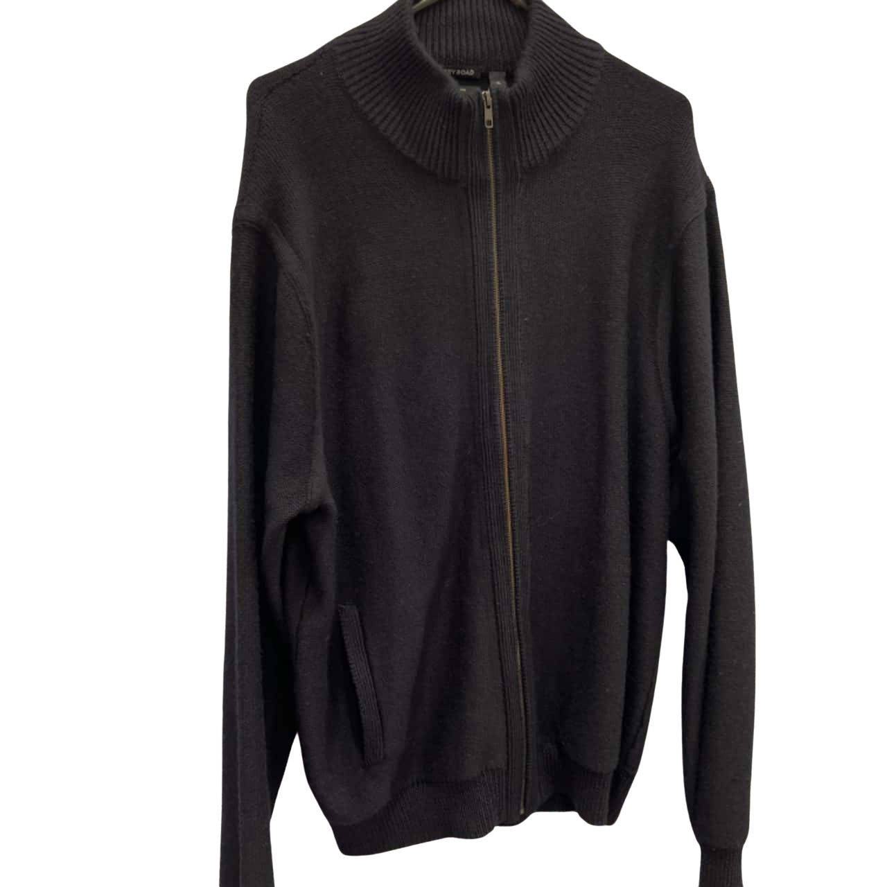 Country Road Mens XL Extra Fine Merino Navy Blue Zip Up Jacket (s)